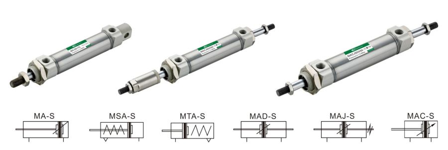 MA Series Stainless Steel Mini Cylinder, Flat-end Type, European ...